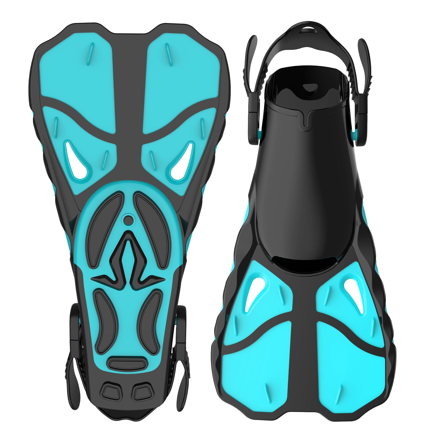 Greatever Adults Vented Blade Flippers Adjustable Open Heel Swim Fins